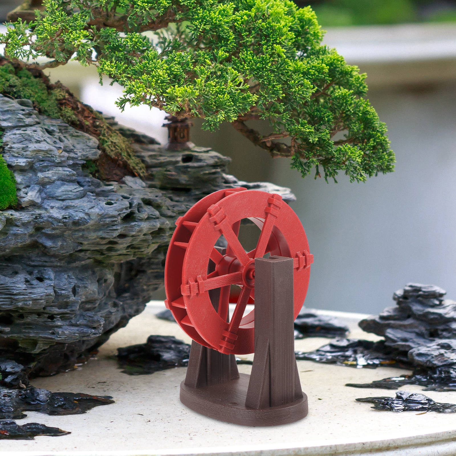 Milisten Compact Waterfall Fountain Wheel Red Plastic 1Pack - Walmart.com