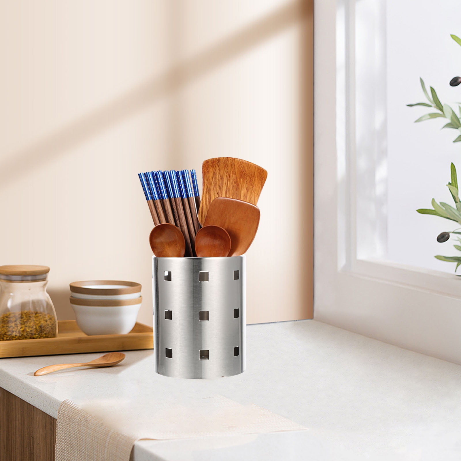 Milisten Cylindrical Chopstick Container for Households 1Set 3.9x3.9x4 ...