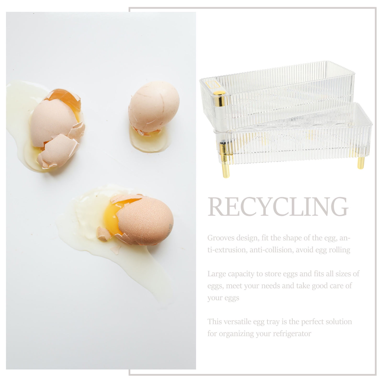 Milisten 1Set Kitchen Egg Organizer with Multi-Layers and Grooves for ...