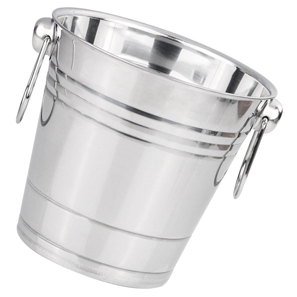 Milisten Stainless Steel Ice Cube Bucket Silver 1Pcs 6.3X6.3X5.9In ...