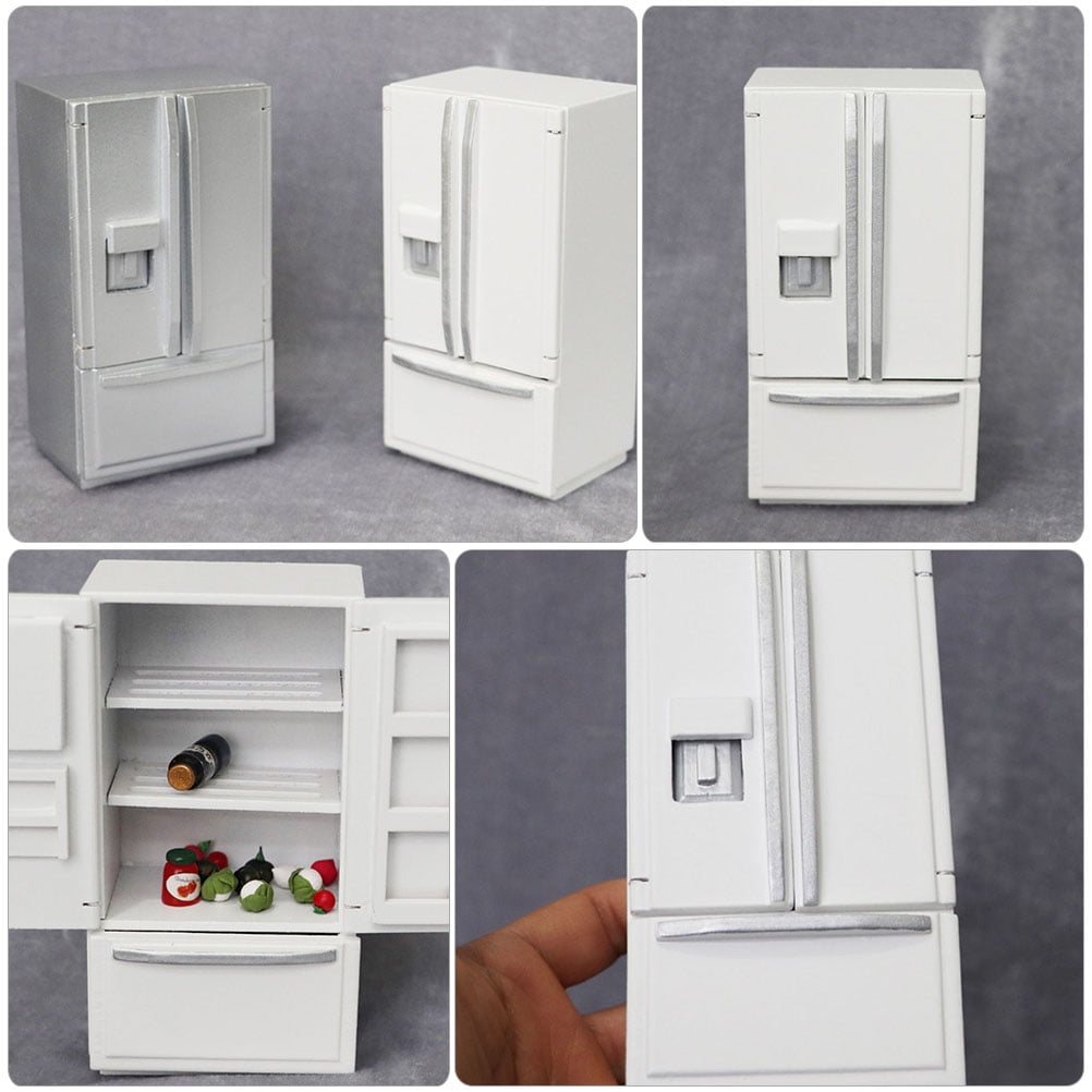 Milisten Toy Mini Fridge Accessories Miniature Refrigerator White ...