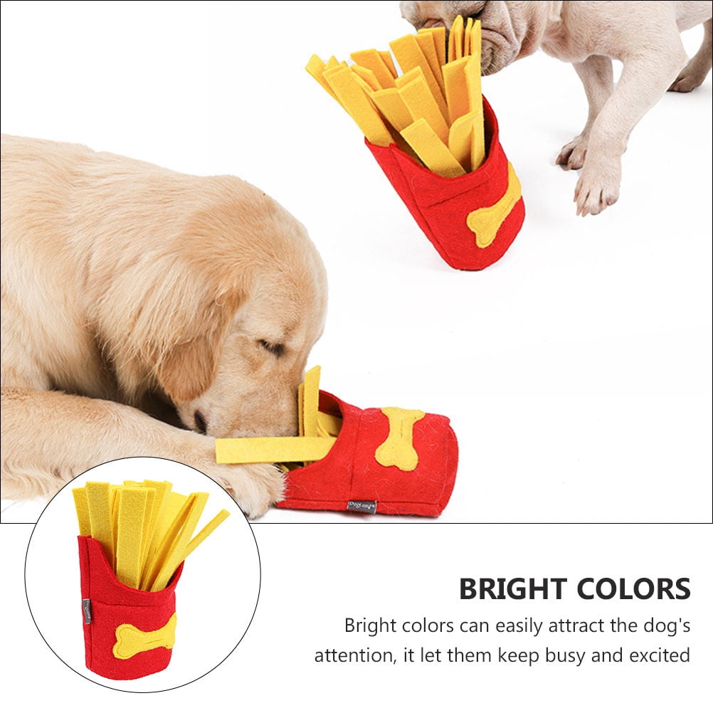 Milisten 1Set Red Felt French Fries Shaped Dog Snuffle Toy for Indoor ...
