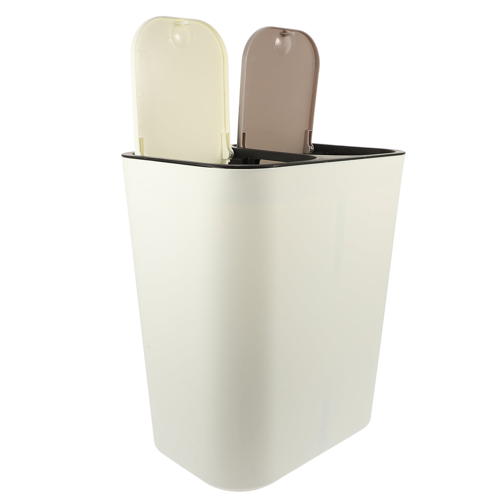 Milisten 1Set Waste Bin Small Dual Garbage Bin Beige Rectangular Simple ...