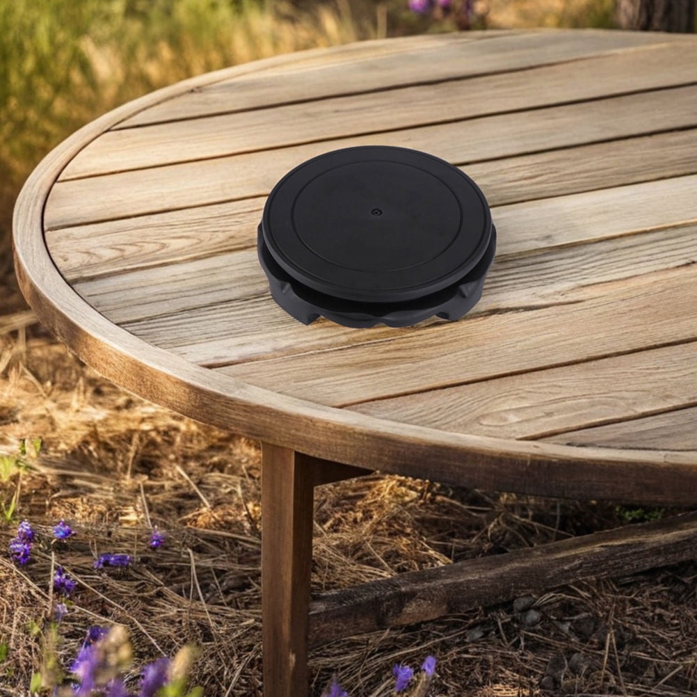 Milisten Wooden Rotating Display Stand Black Round Base for Home Office ...