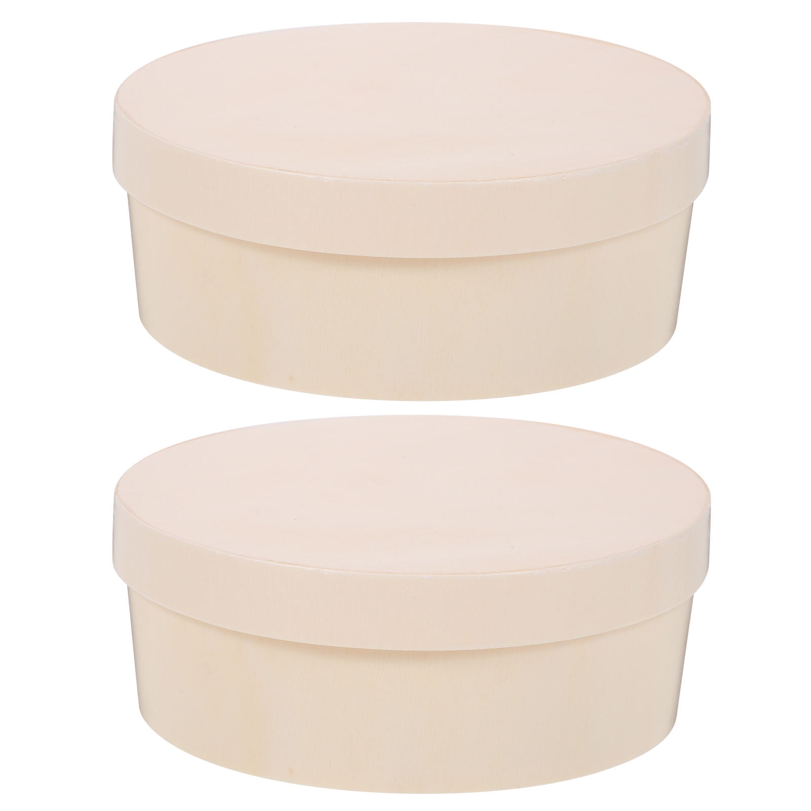 Milisten 2 Pcs 14.5CM Small Round Wood Case Baking Food Storage Box ...