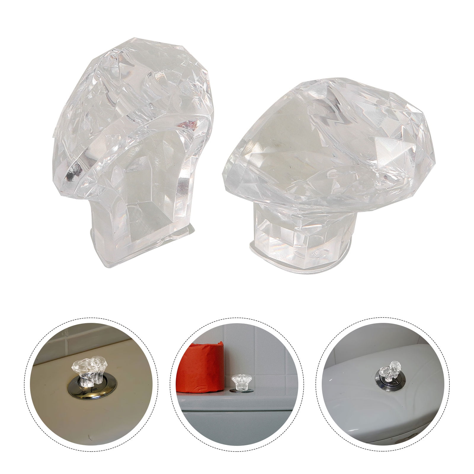 Milisten 2 Pcs Toilet Tank Button Part Flushing Stainless Buttons ...