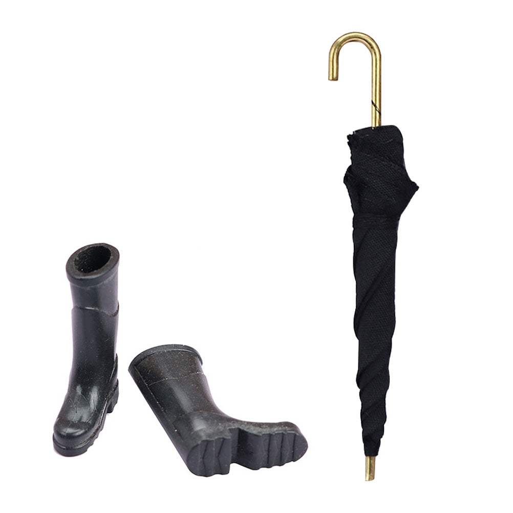 Milisten 20Pack Miniature Rain Boots And Umbrella Cloth Mini Dollhouse ...