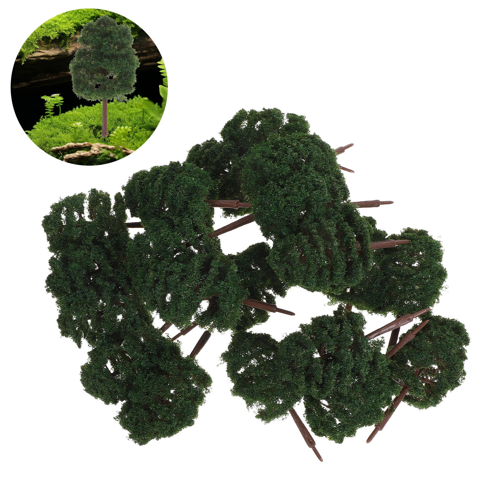 Milisten 20Pcs Realistic Scale Model Trees in Green Plastic for ...