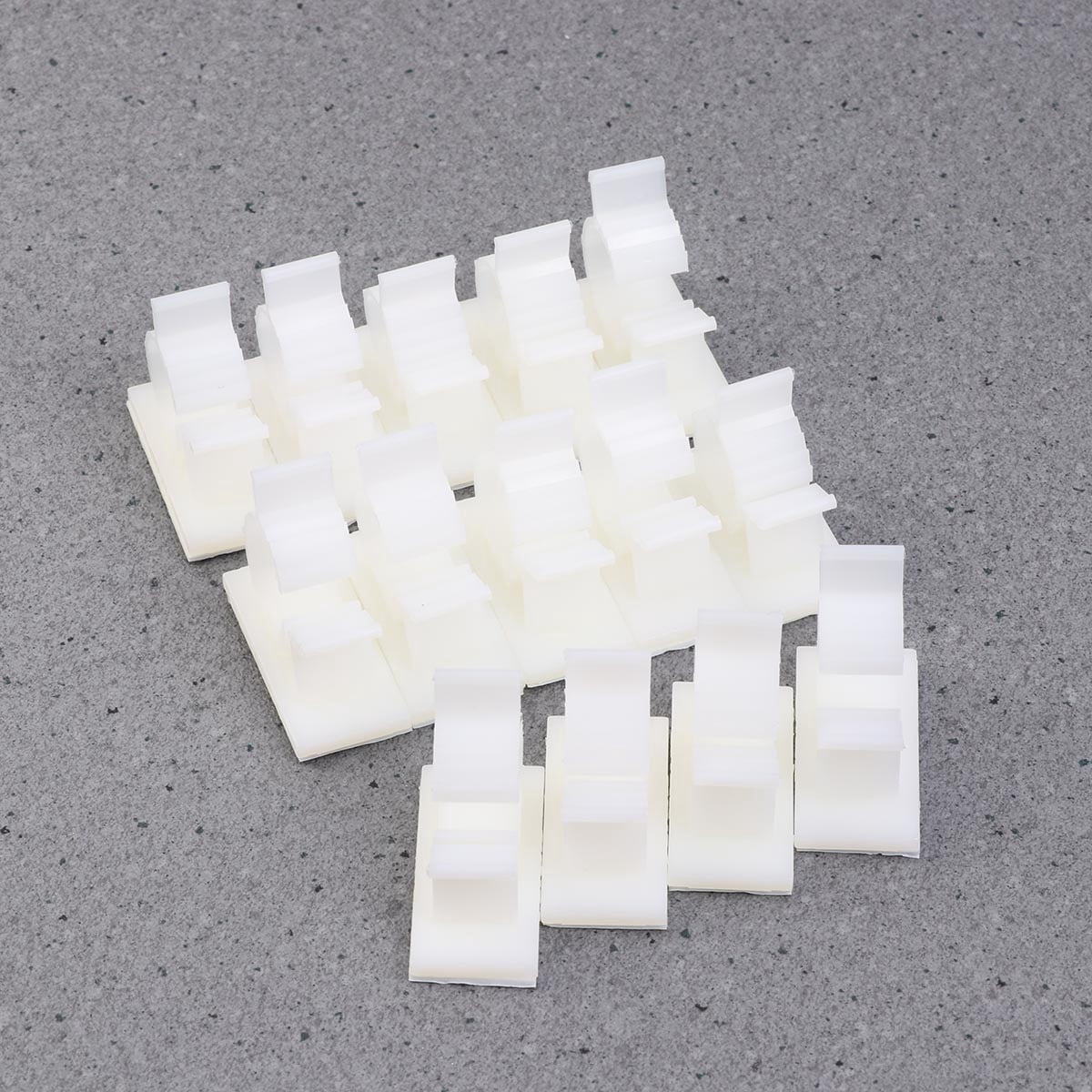 Milisten 20Pcs White Plastic Cable Clips for Desk Cord Management with ...