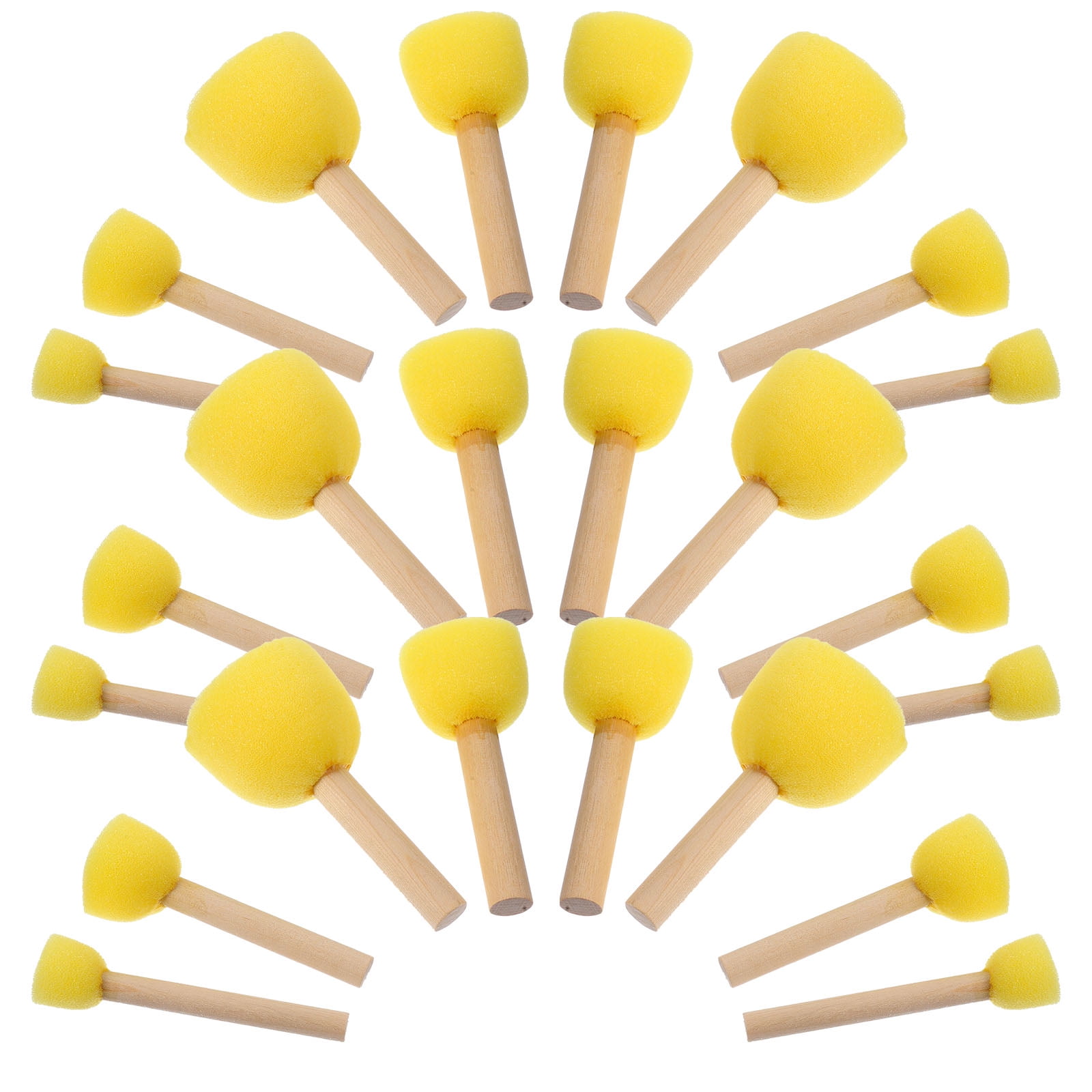 Milisten 24Pcs Kid Paint Brushes Sponge Brushes for Painting Yellow ...