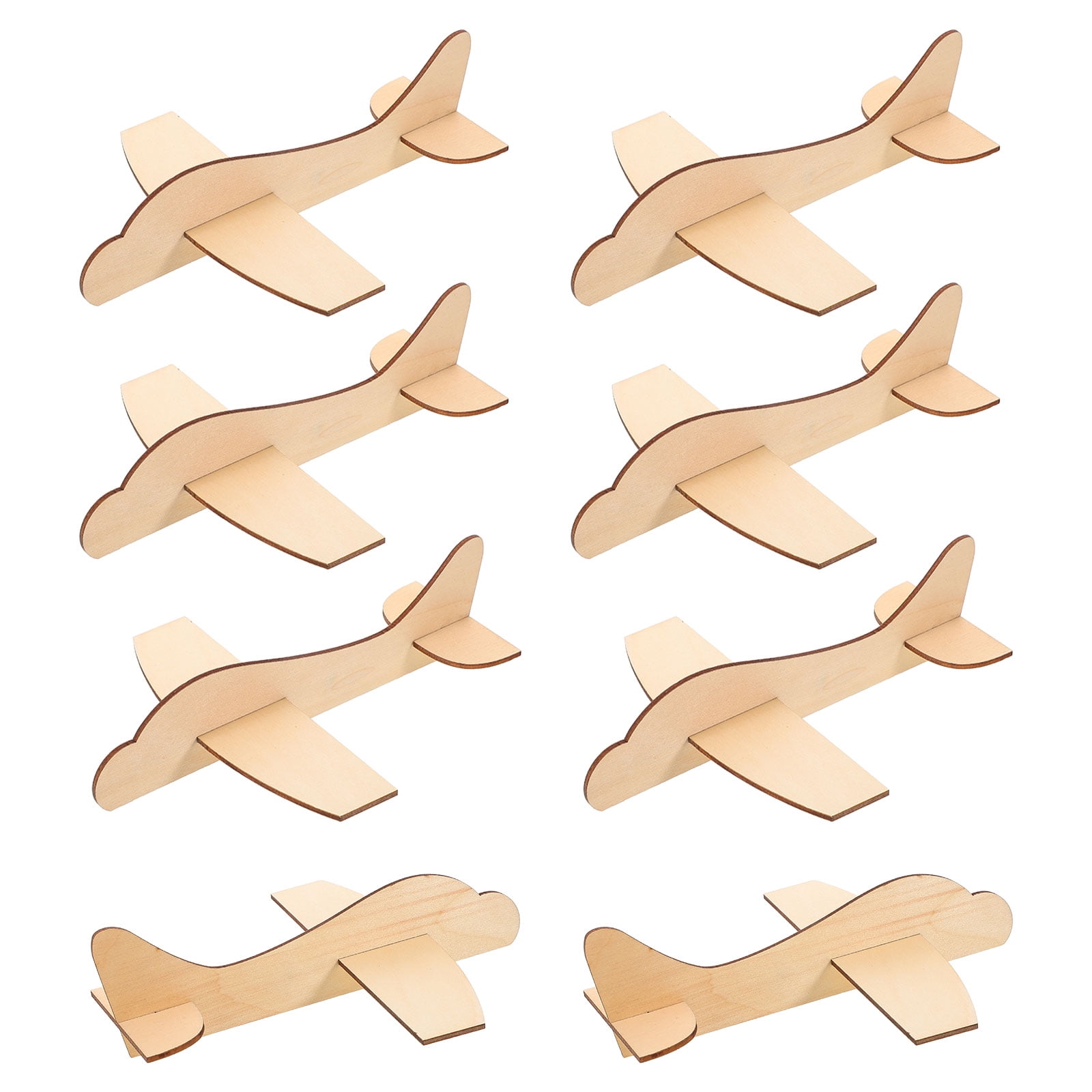 Milisten 24Pcs Unfinished airplane Model Wood Airplane Shape For Diy ...
