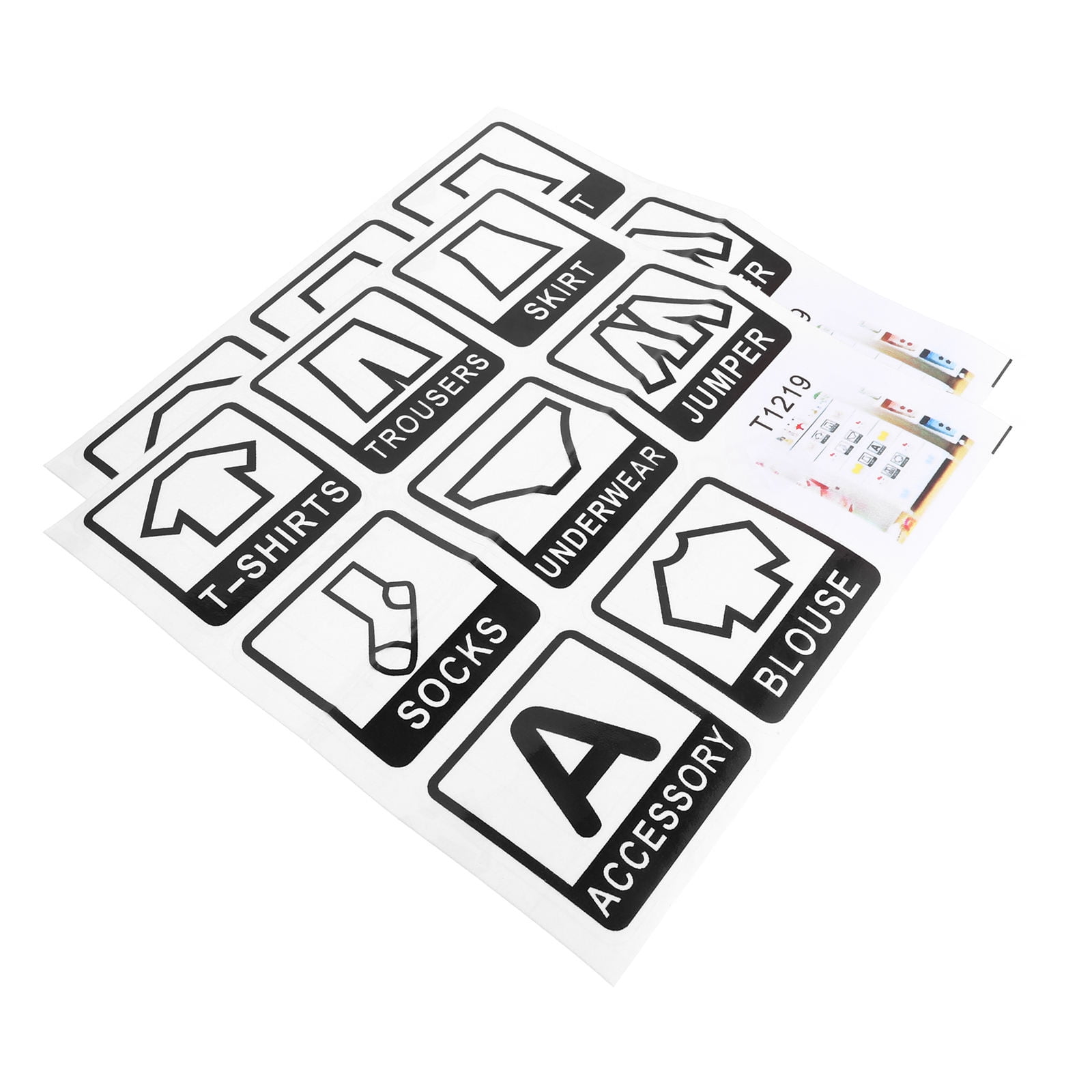 Milisten 2Pcs Clothing Identification Stickers Black for Easy Dresser ...