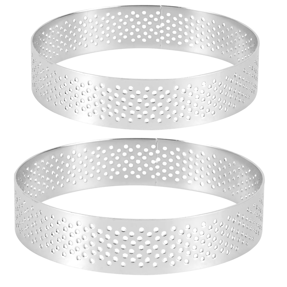Milisten 2Pcs Cake Rings for Baking Silver Stainless Steel Non ...
