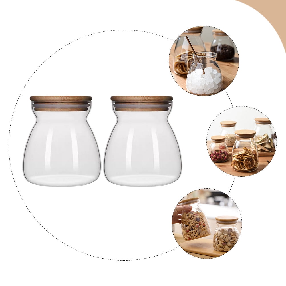 Milisten Kitchen Storage Canister Glass Storage Bottle Transparent ...