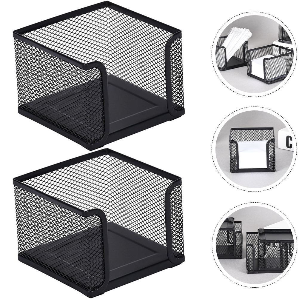 Milisten 2Pcs Note Pads Container Iron Rectangular Note Organization ...