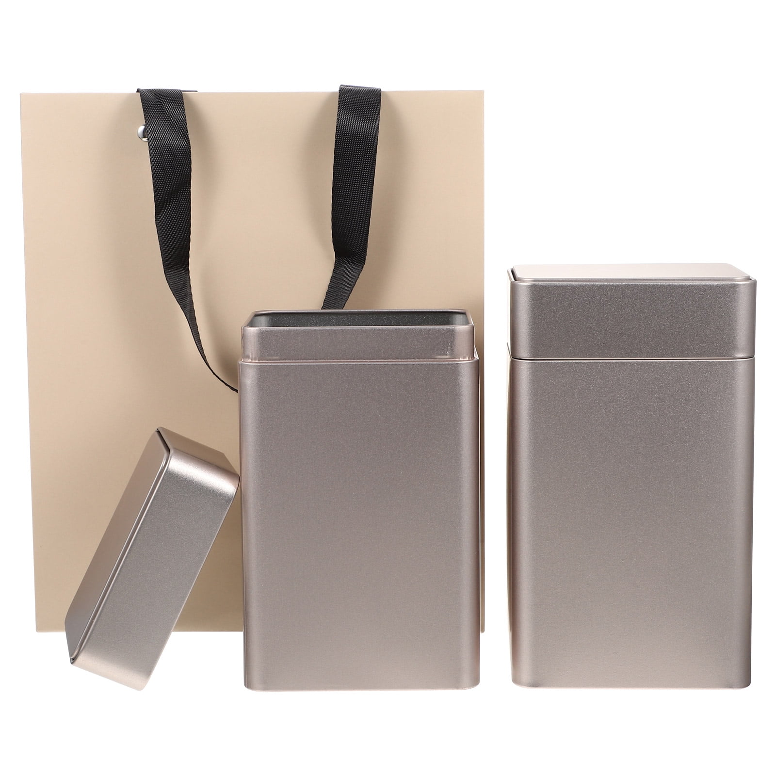 Milisten 2Pcs Tin Tea Container Square for Sealed and Storage - Walmart.com