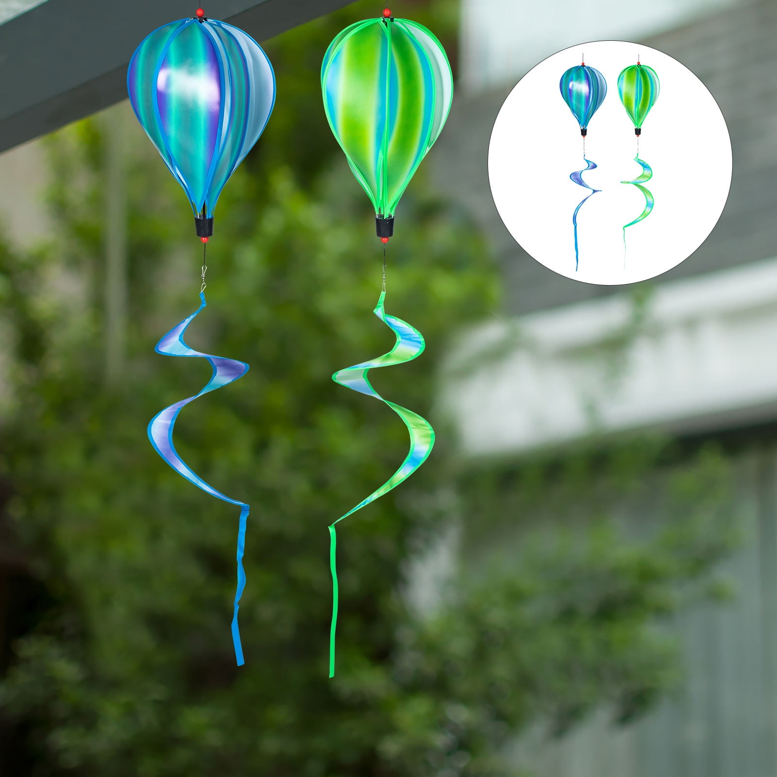 Milisten 2pcs Spiral Hot Air Balloon Pendants Garden Yard Hanging ...