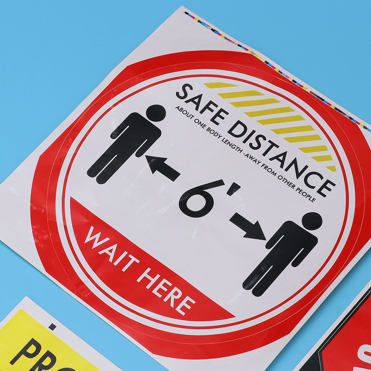 Milisten 3 PCS Non-slip Floor Stickers Keeping Distance Sign Tape The ...