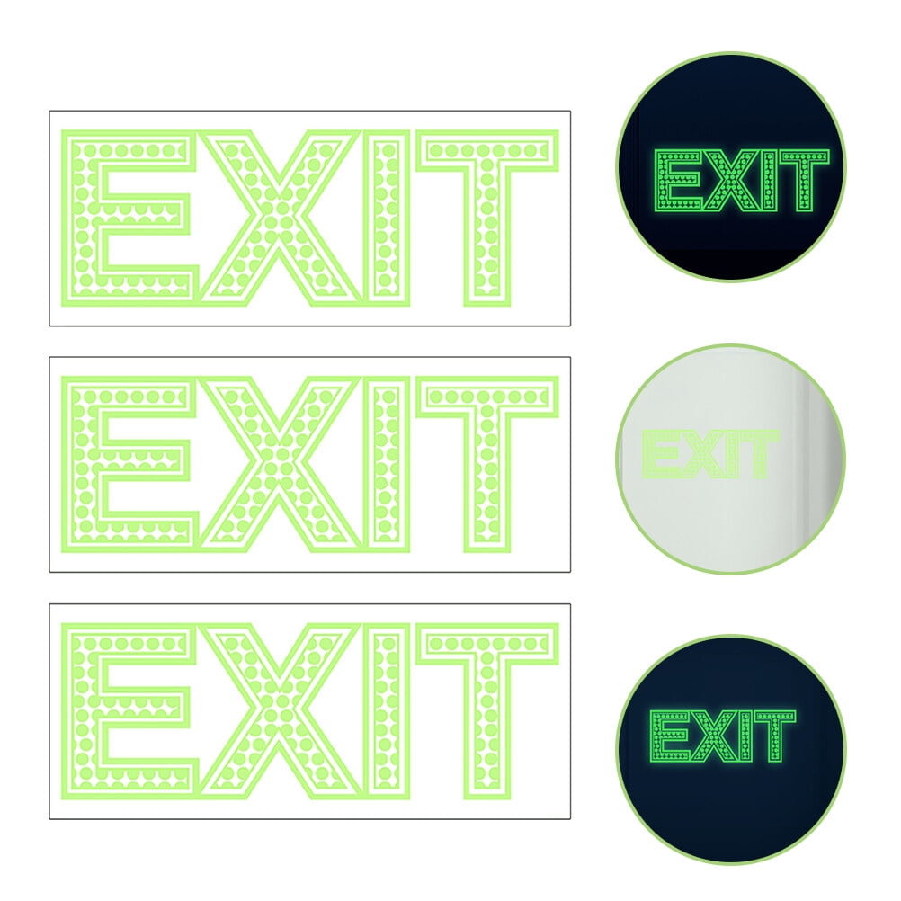 Milisten 3 Pcs Illuminated Emergency Exit Floor Sticker Office Green ...