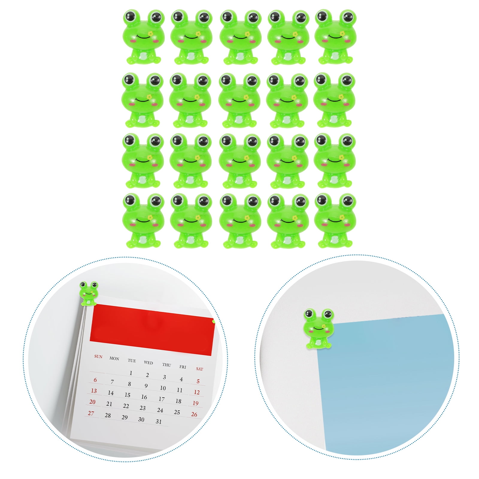 Milisten Decorative Frog Push Pins Green Resin Metal for Office Message ...