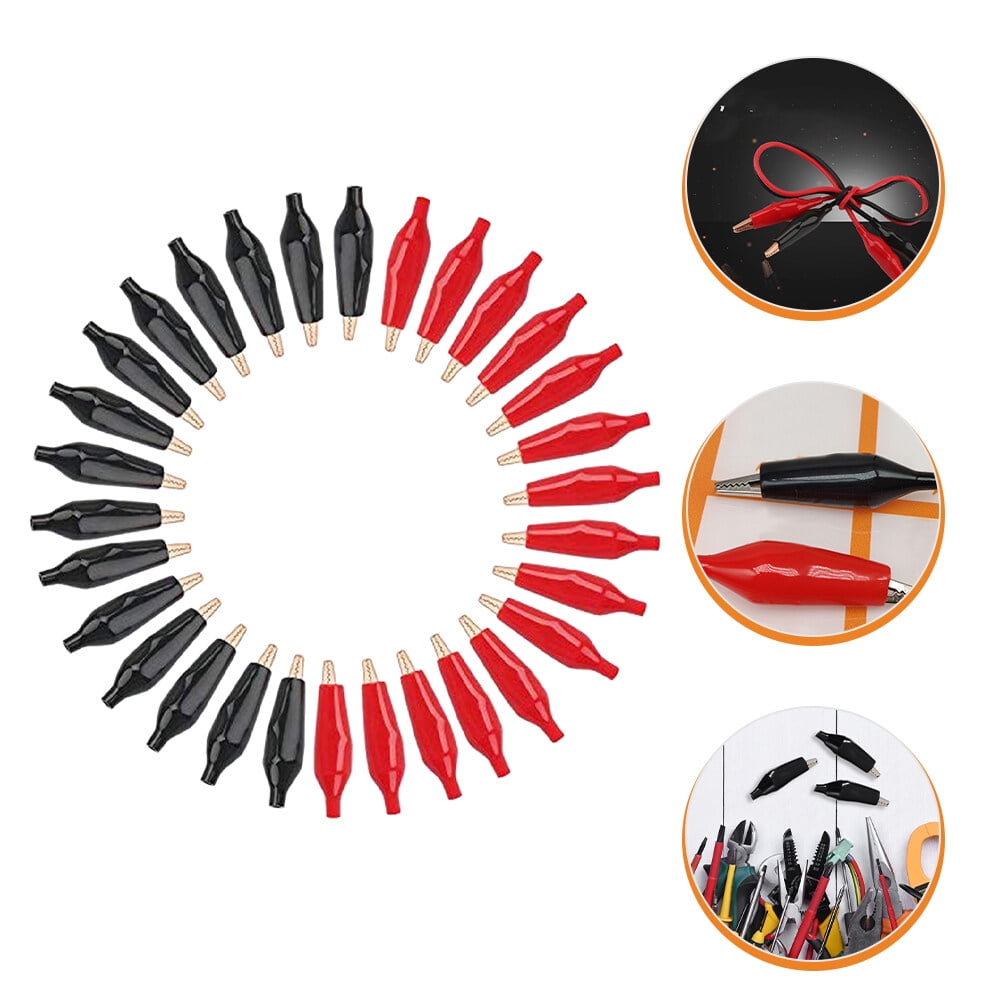 Milisten 30Pcs Alligator Clip Electrical Insulated Clamps for Jumper ...