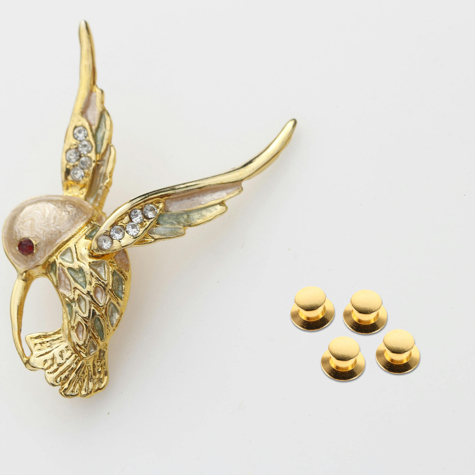 Milisten 30 Pcs Golden Flat Pin Backs for Brooches Locking Clasp and ...