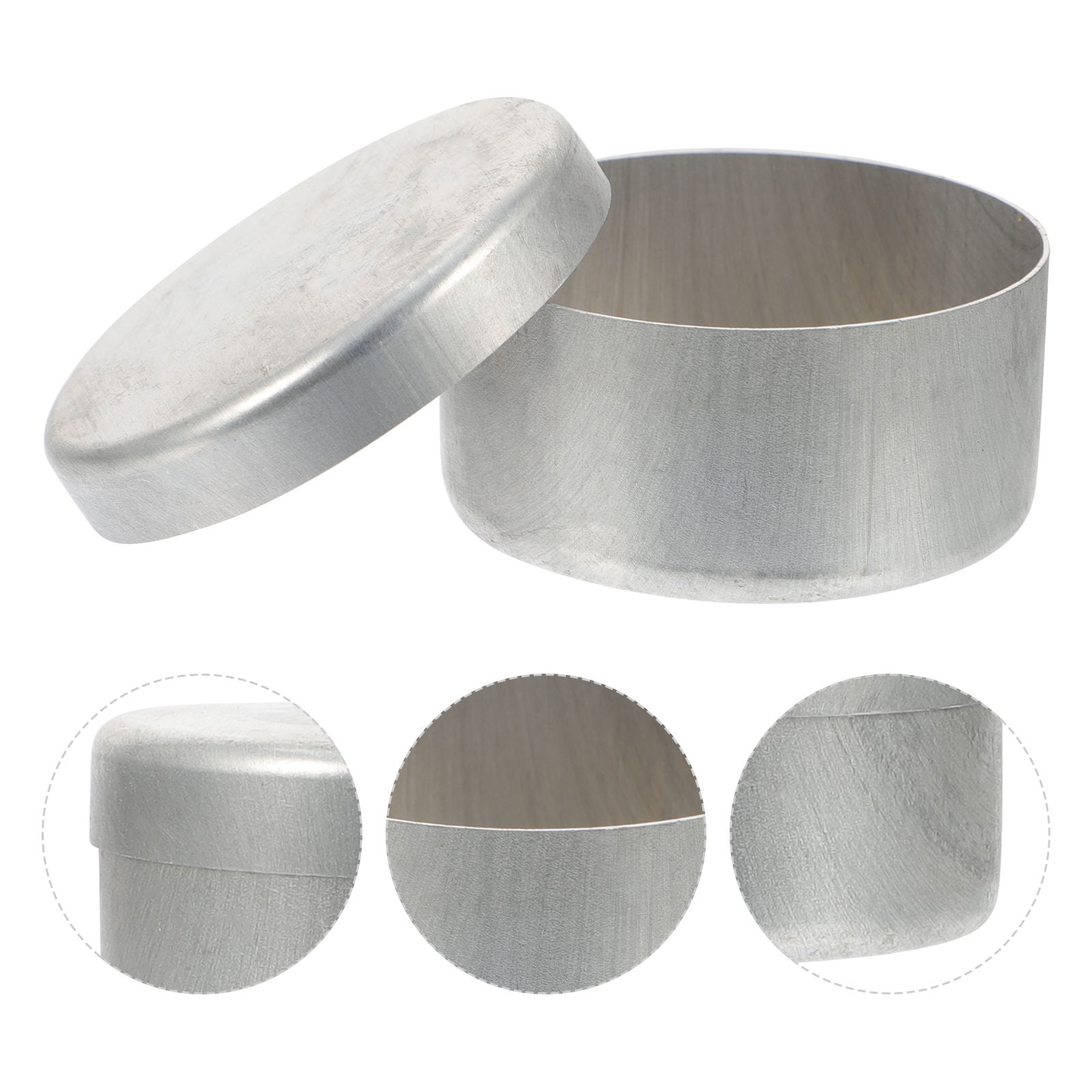 Milisten 3Pack Aluminum Weighing Boxes Round Tin Containers for ...