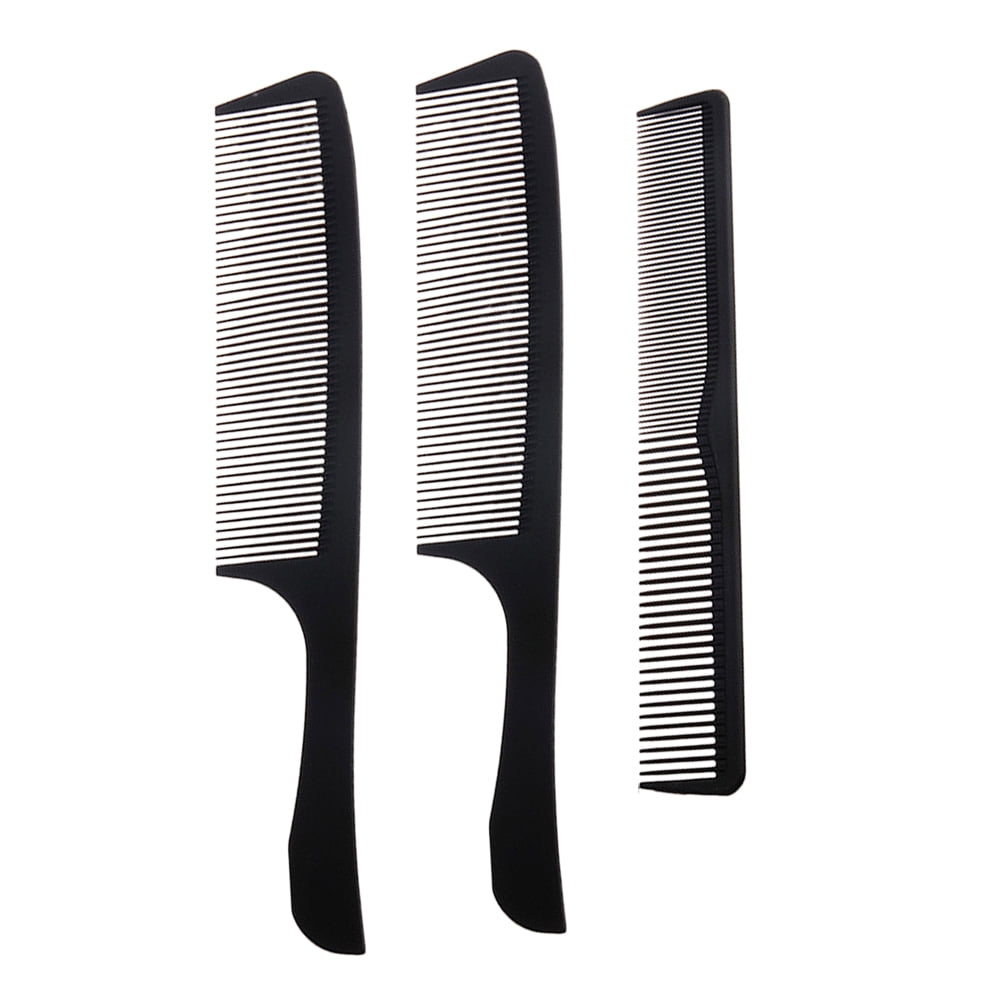 Milisten Hotel Usage Carbon Fiber Two-End Comb Black 3Pcs Set - Walmart.com