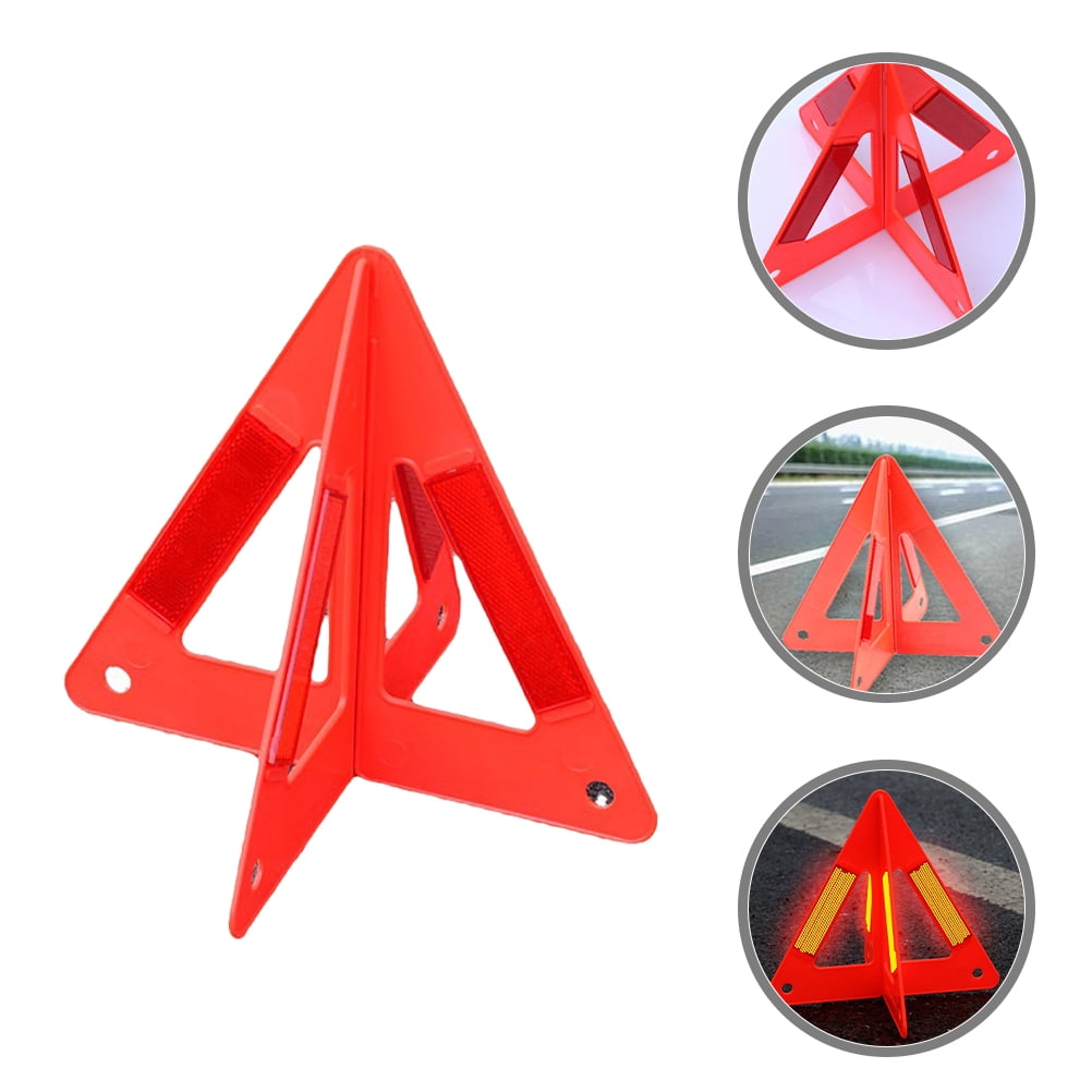 Milisten Reflective Orange PVC Roadside Safety Triangle for Car Trunk ...