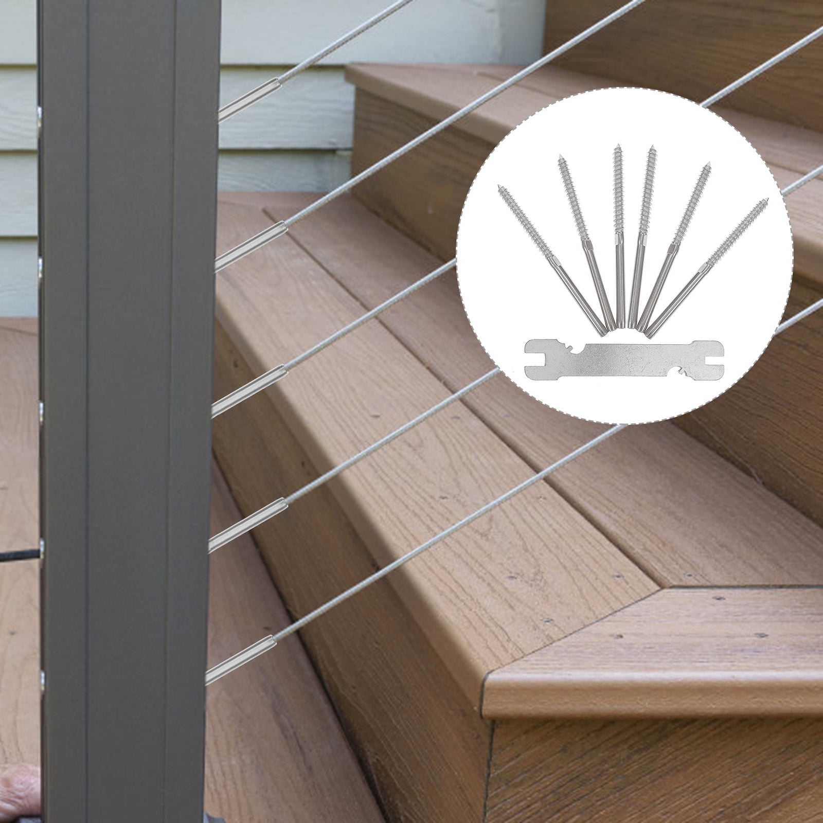 Milisten 3pairs Lag Screws For Deck Cable Railing Kit Left Right ...