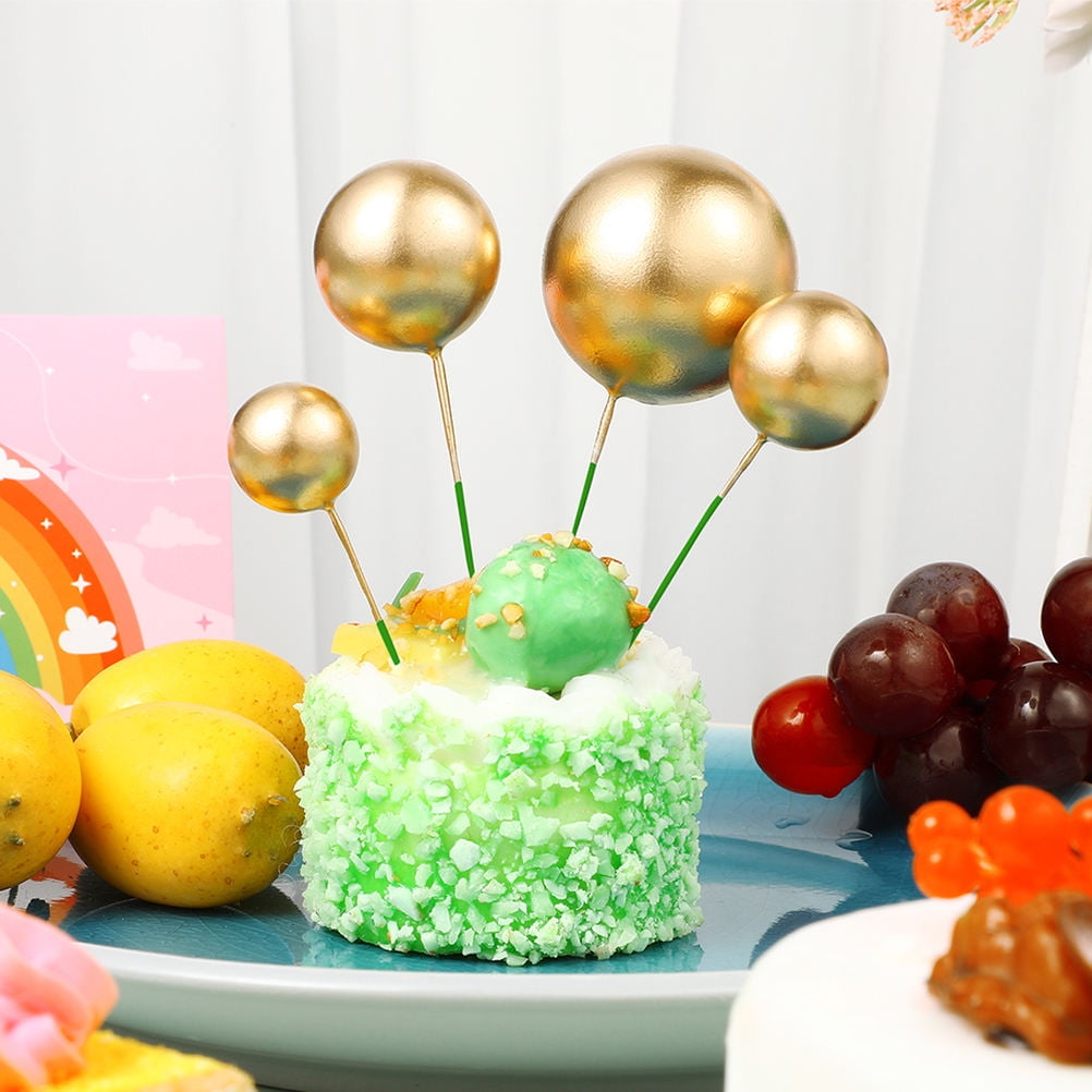 Milisten 40Pcs Golden Cake Decorating Balls for Cookies and Fruits ...