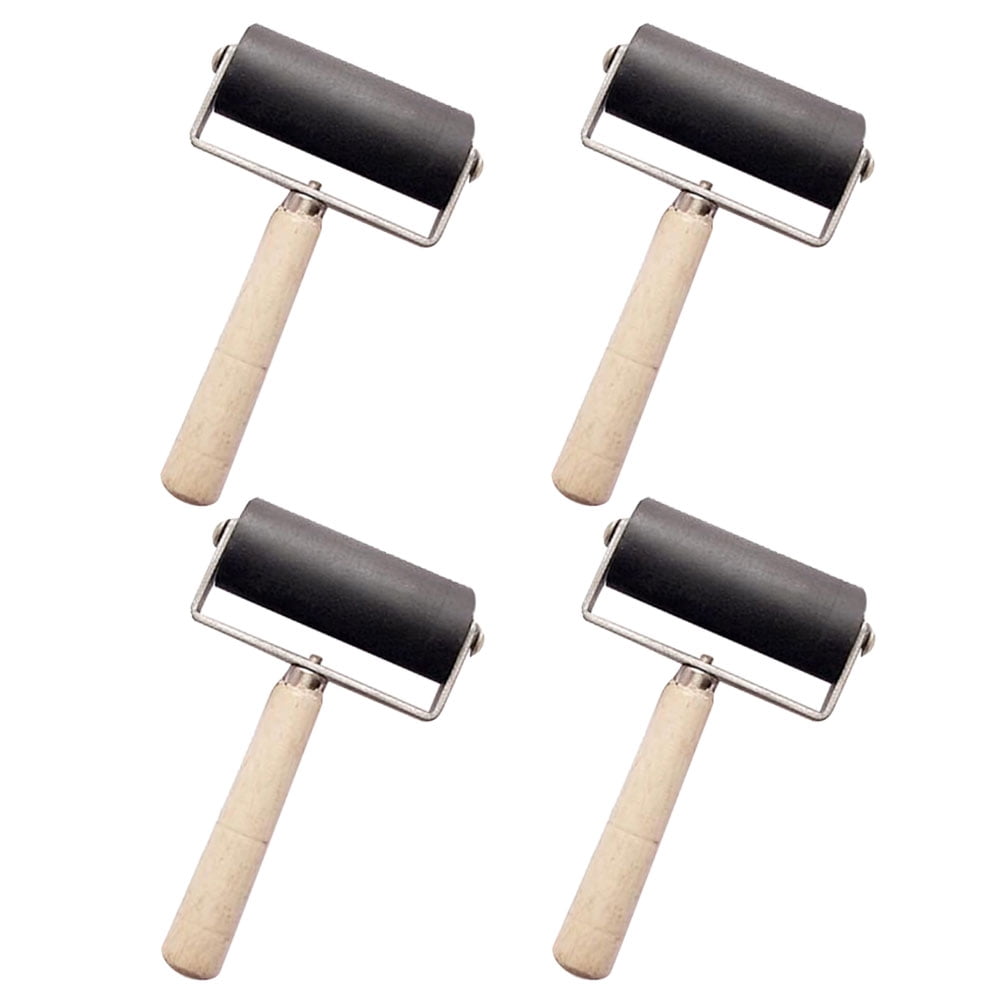 Milisten 4Pcs Craft Roller Roller Black Painting Block Stamping for ...