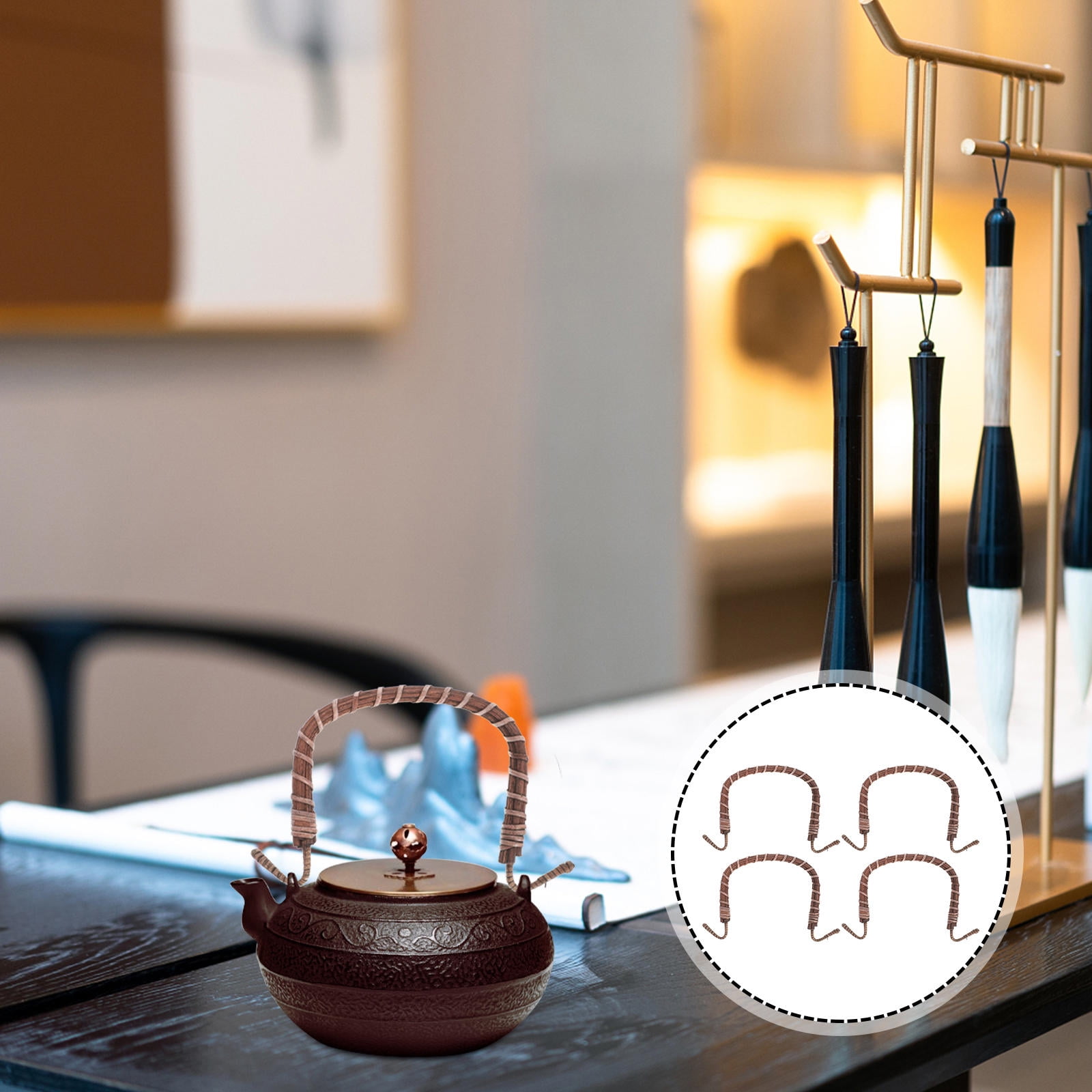 Milisten Teapot Grip Rattan Easy to Install and Detach Kettle ...