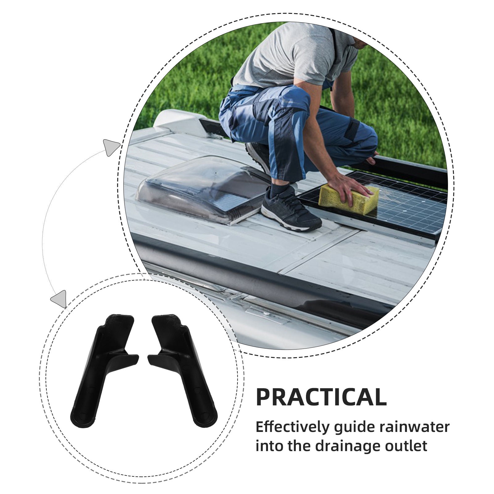 Milisten 4Pcs Rv Rain Gutter Spouts Black Plastic Gutter Outlet for ...