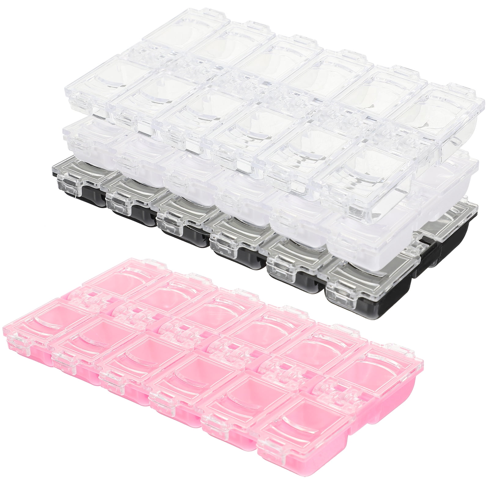 Milisten 4Set Nail Supply Organizer with 12 Compartments Black Rectangular Plastic for Women ...