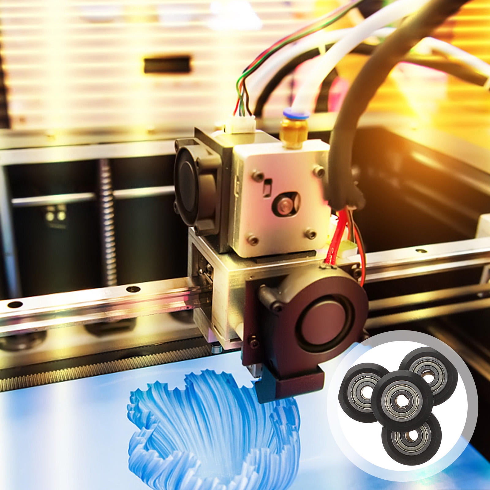 Milisten 4Set Passive Round Roller Metal Pulleys for 3D Printing High ...