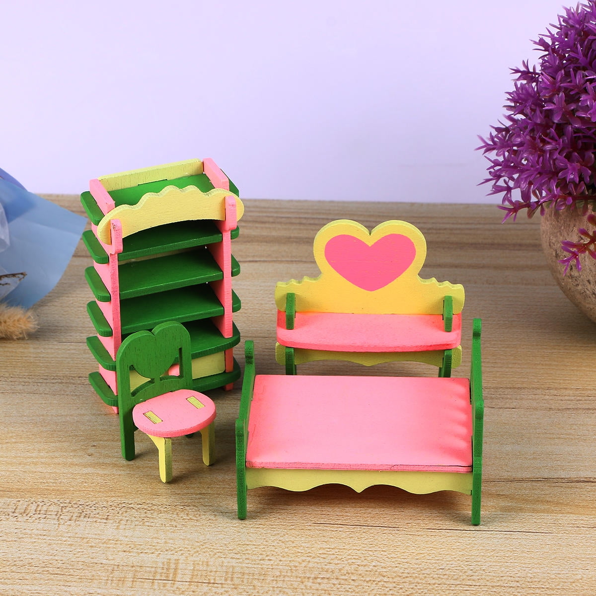 Milisten 4pcs Creative Simulated Mini House Furniture Wooden Wooden ...