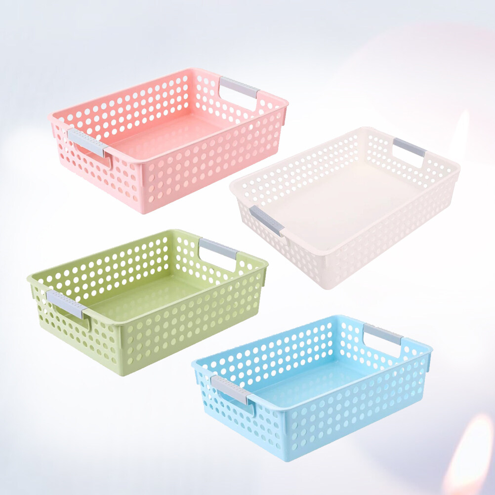 Milisten 4pcs Stackable Plastic Storage Baskets For Office Home ...