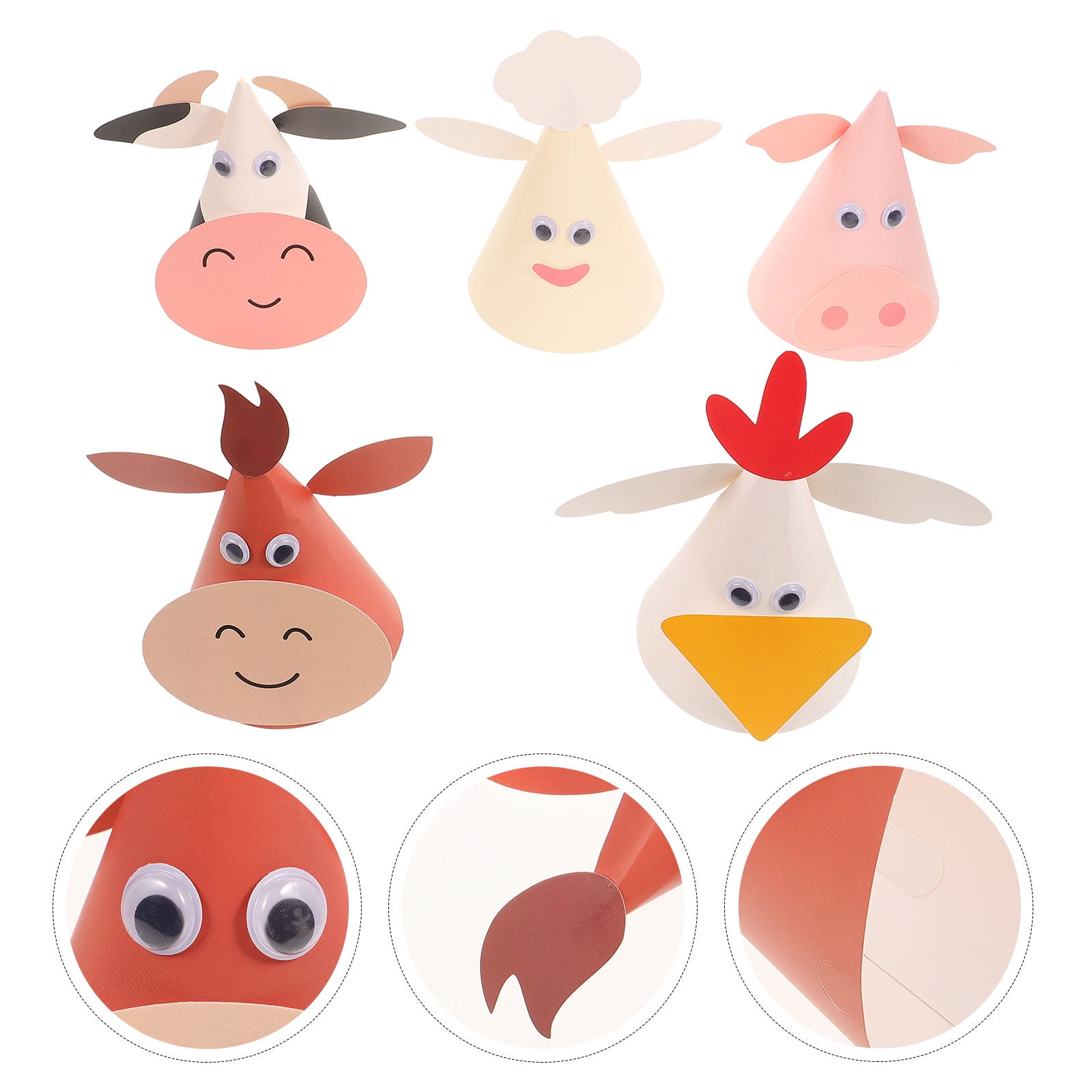 Milisten 5 Pcs Birthday Crown Hat Animal Party Hats Kids Headpieces ...