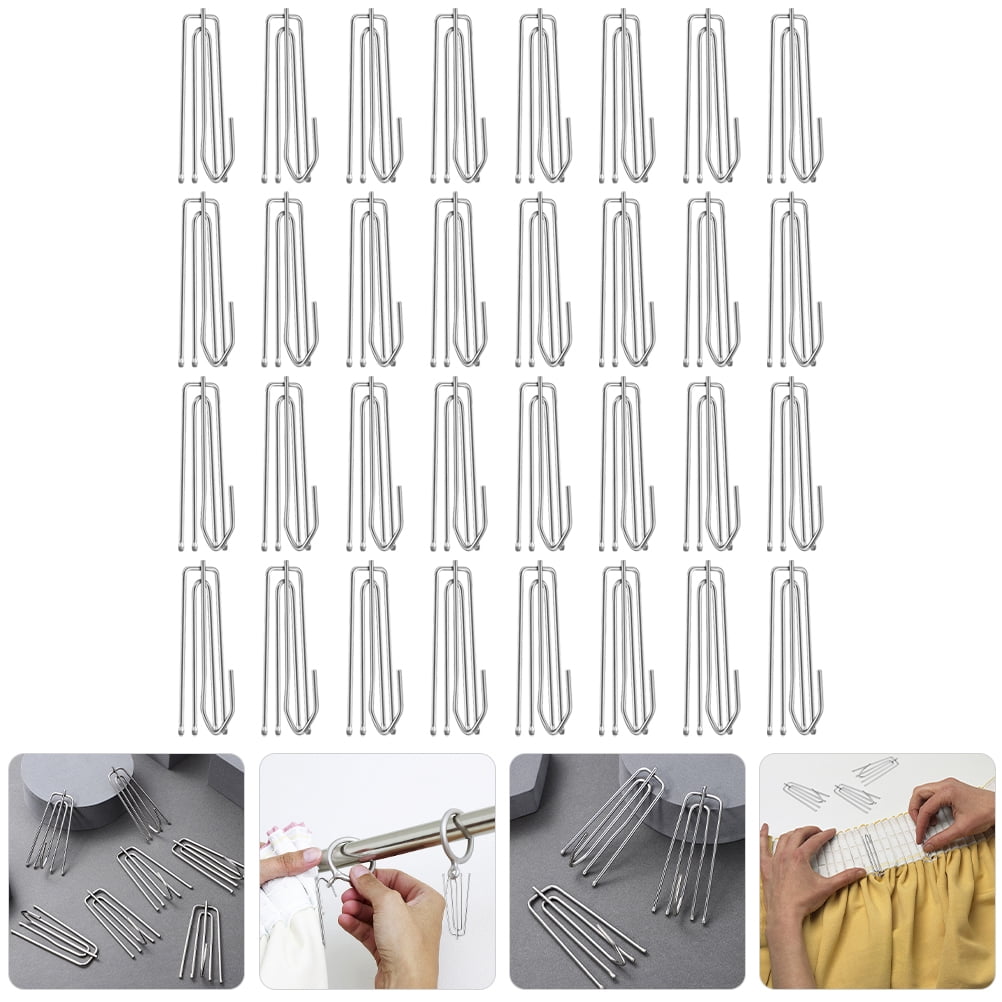 Milisten 50 Pcs Drapery Hooks For Pleated Drapes Curtain Clips Hangers ...