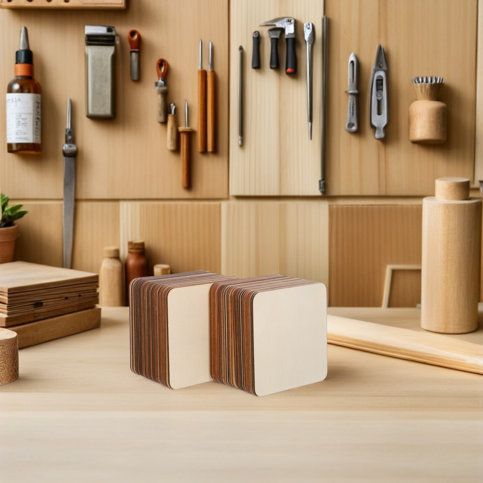 Milisten 50Pcs Unfinished Wood Squares for Versatile DIY Projects and ...