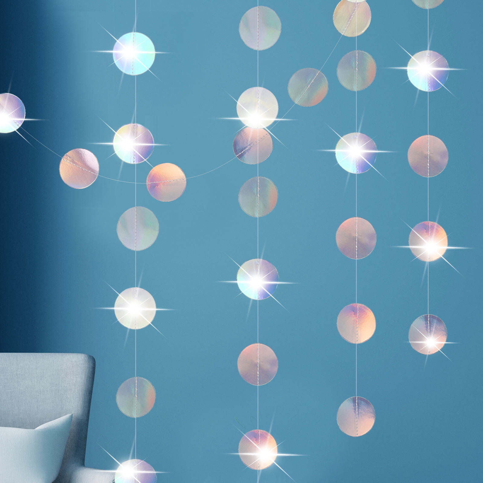 Milisten 5Pack Iridescent Dot Streamers Paper Ceiling Decorations 4m ...