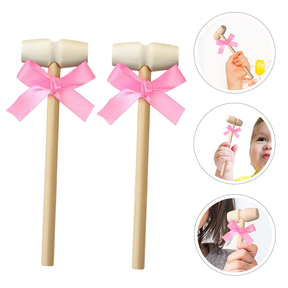 Milisten 5Pcs Pink Wooden Crab Mallets for Christmas and Mini Hammer ...
