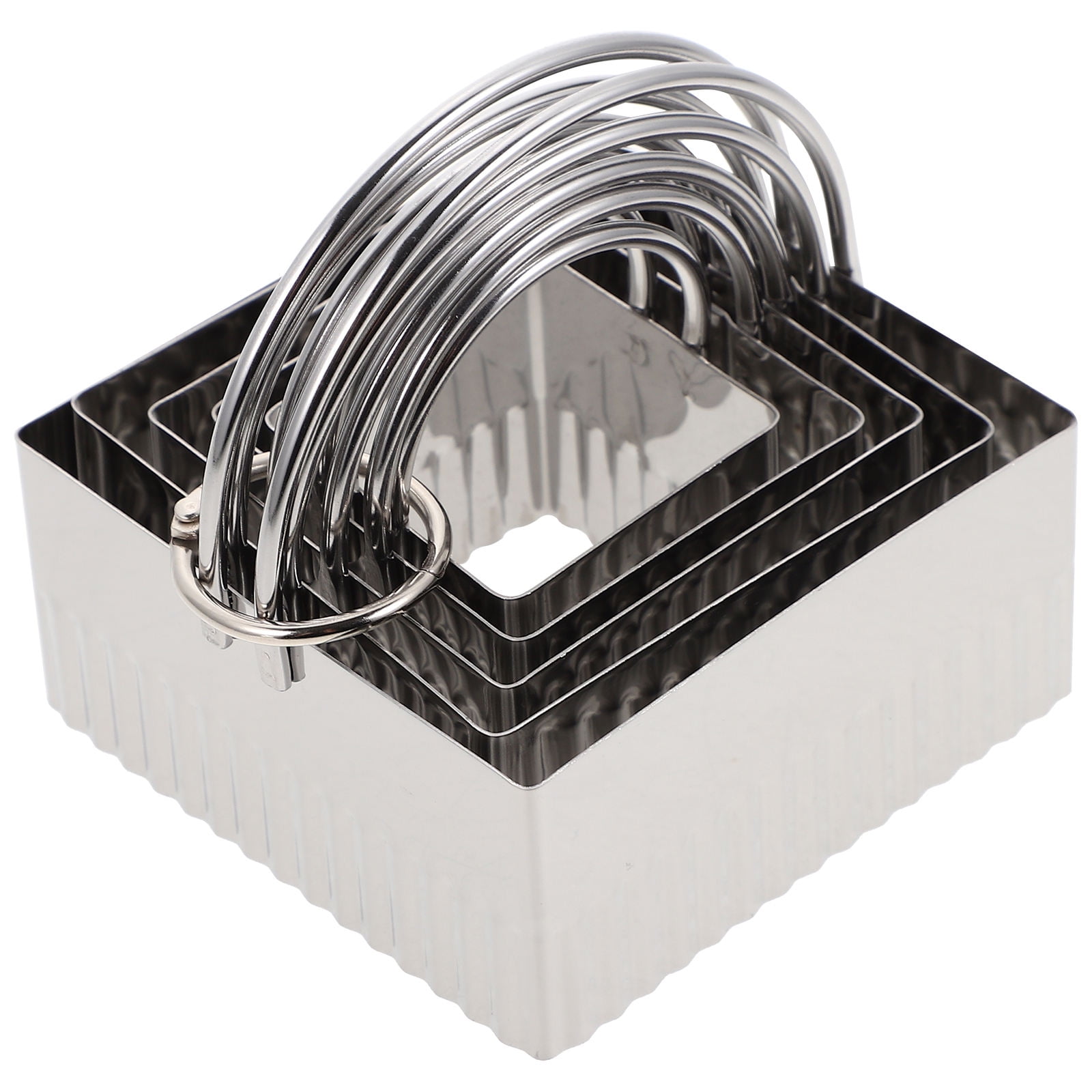 Milisten 5Pcs Stainless Steel Baking Mold Square Mousse Cake Rings for ...