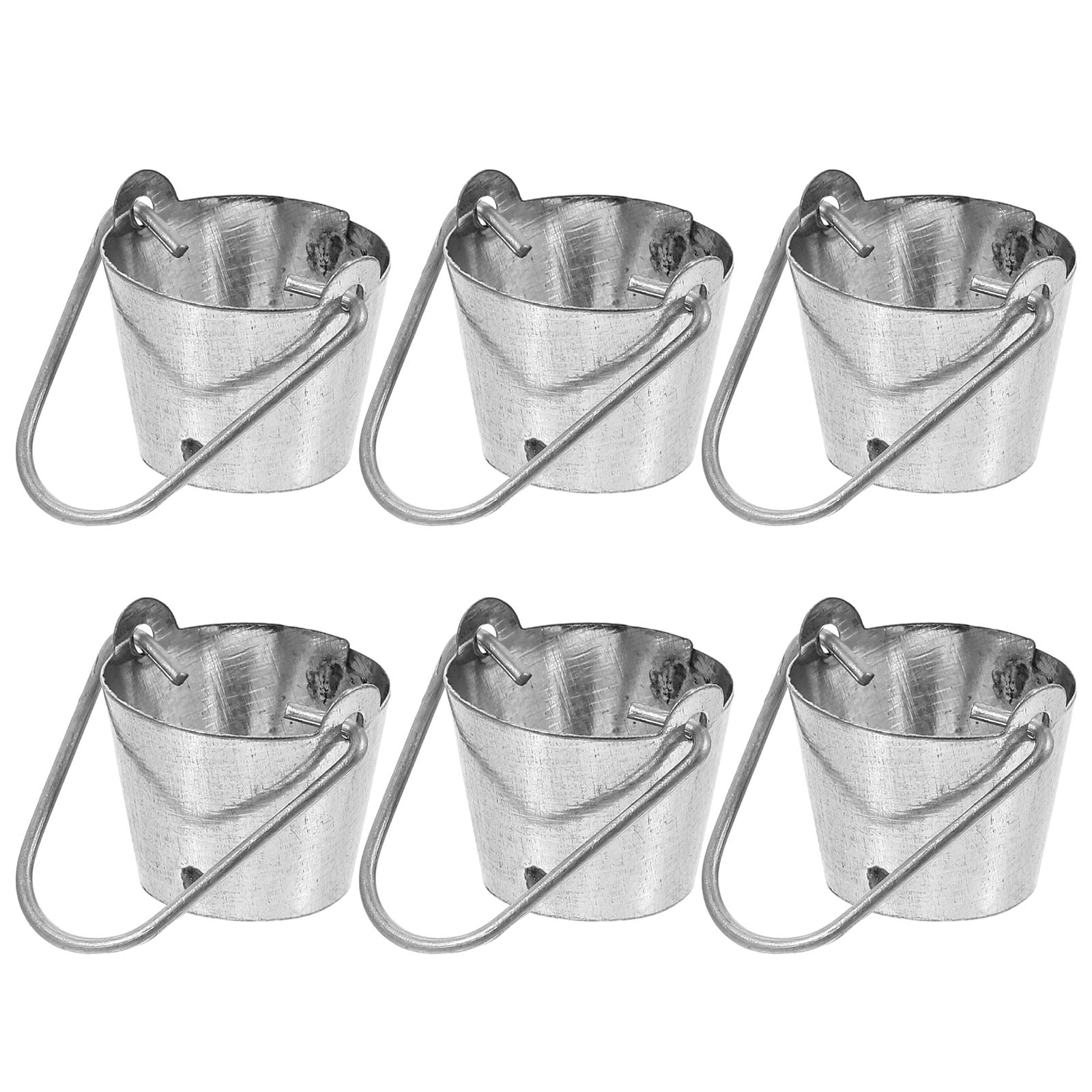 Milisten 6Pcs Mini Pail Buckets for Children and Parents in Silver 1 ...