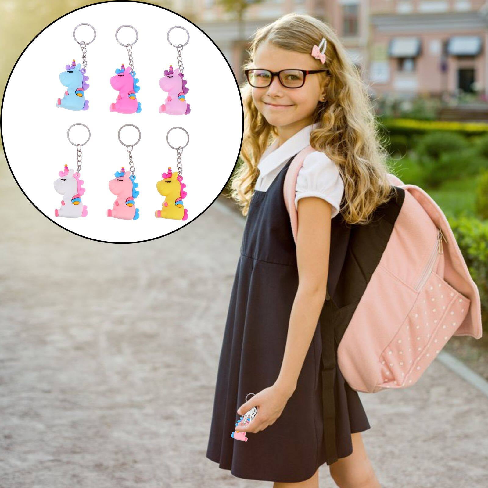 Milisten 6Pcs Unicorn Shape Key Chains Handbag Pendant PVC Key Ring for ...