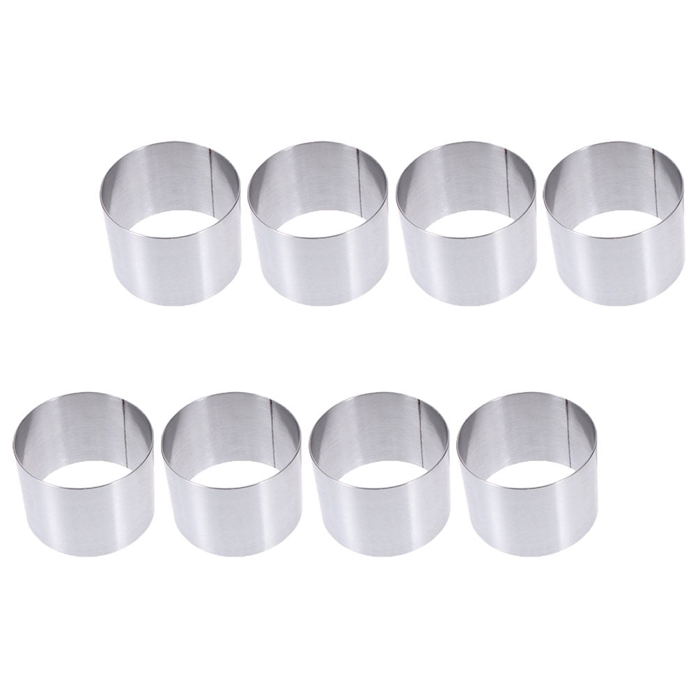Milisten 8Pcs Cake & Pastry Rings Silver Round Fingerprint Resistant ...