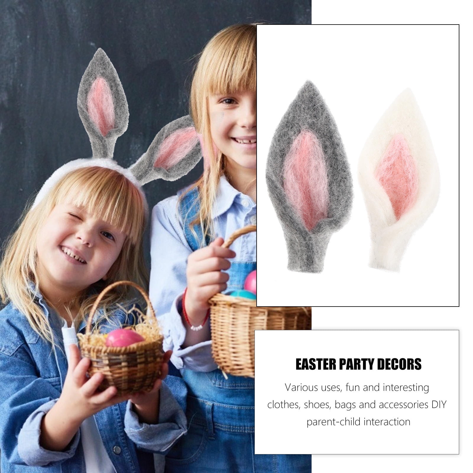 Milisten Bunny Ears for Diy White 8Pcs - Walmart.com