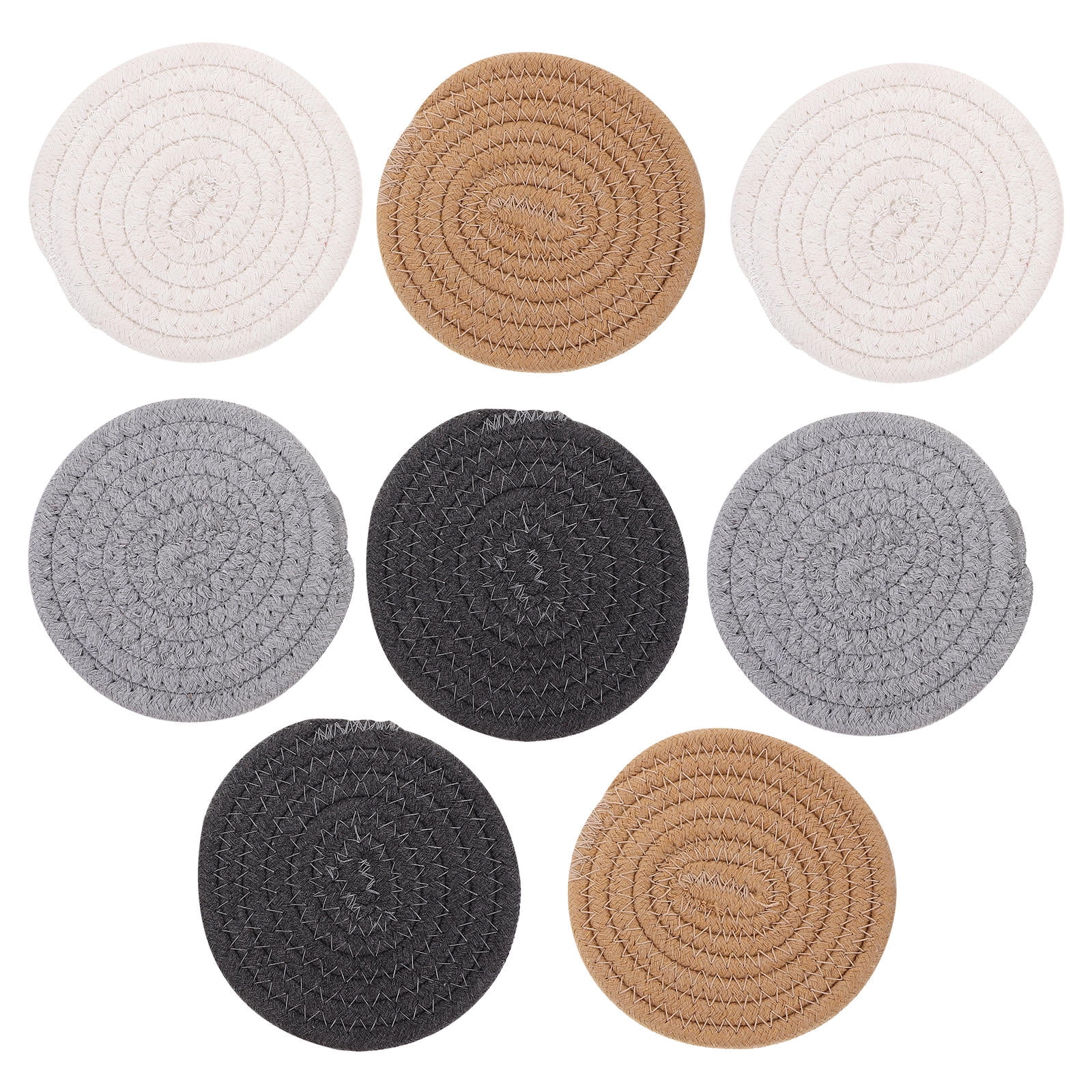 Milisten Cotton Woven Coasters Dark Gray Household Users 8Pcs - Walmart.com