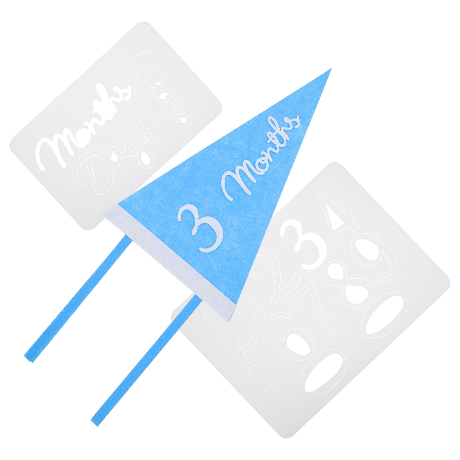Milisten Baby Monthly Milestones Triangle Flag Banner Blue Fabric 1 Set ...